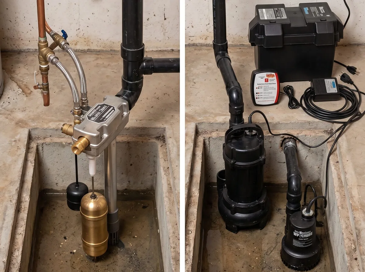 Water-Powered vs. Battery Backup Sump Pumps